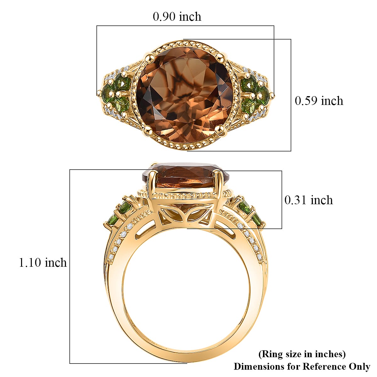 Buy EverTrue Autumn Alexite, Multi Gemstone Ring in 18K YG Plated 3.85 ...