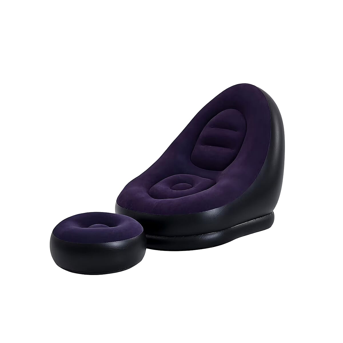 Buy Livmore Inflatable Chair with Ottoman - Purple & Black at ShopLC.