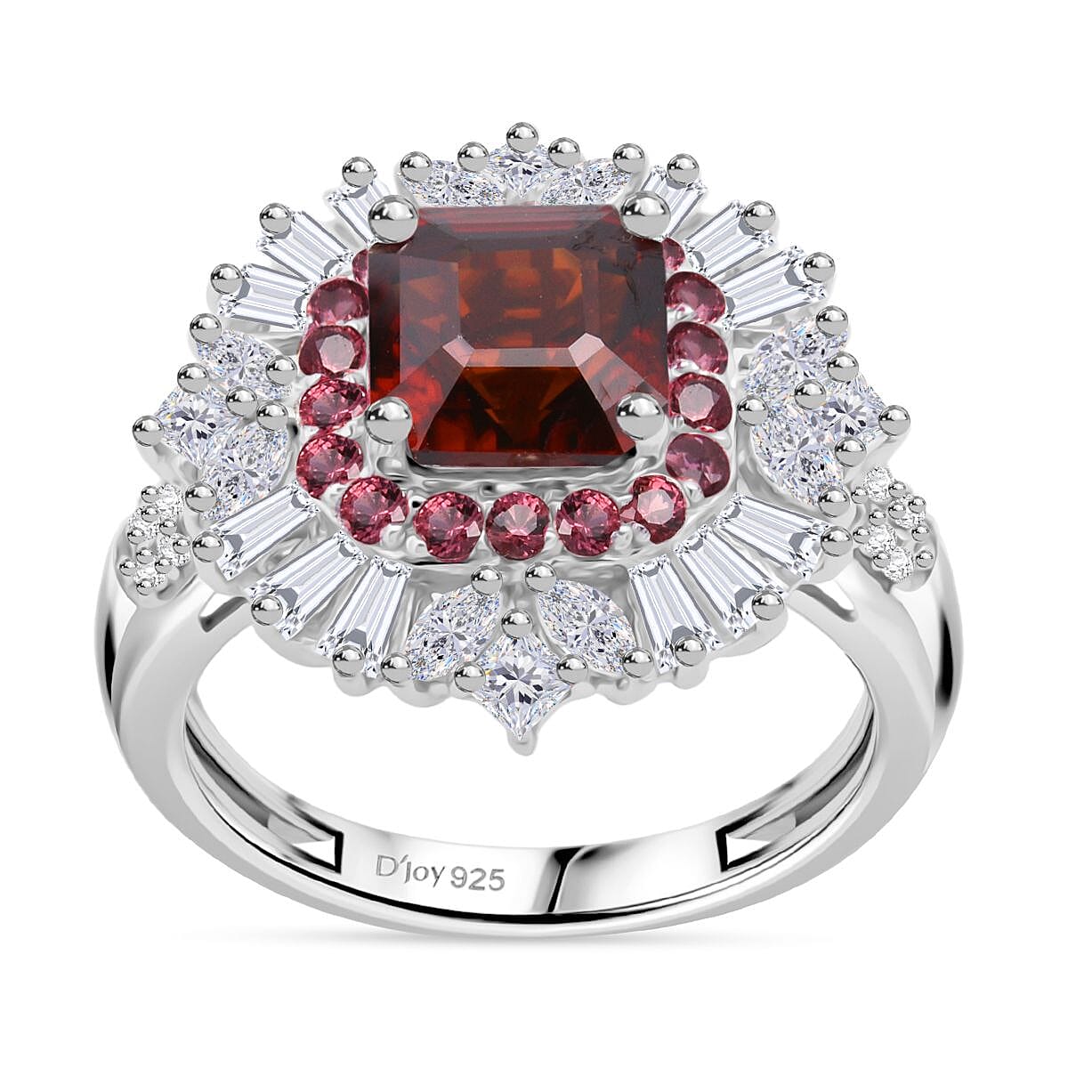 Buy D'Joy Asscher Cut Sunset Zircon and Multi Gemstone 4.45 ctw Art ...