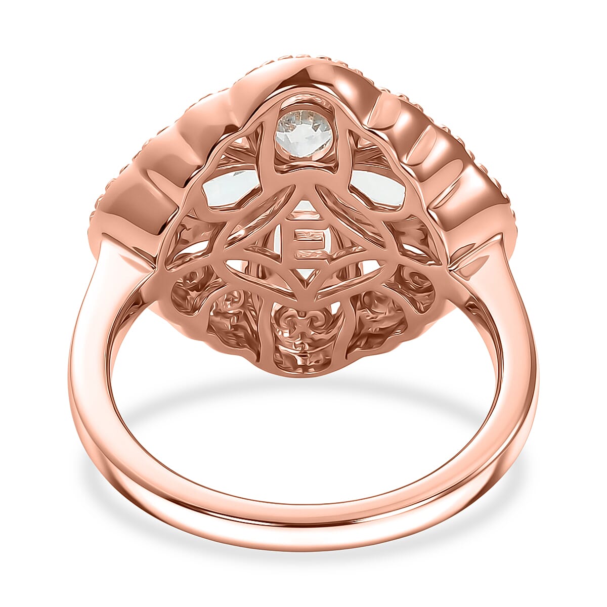Buy EverTrue Sky Blue Topaz 2.35 ctw Royal Clover Ring in 14K RG Over ...