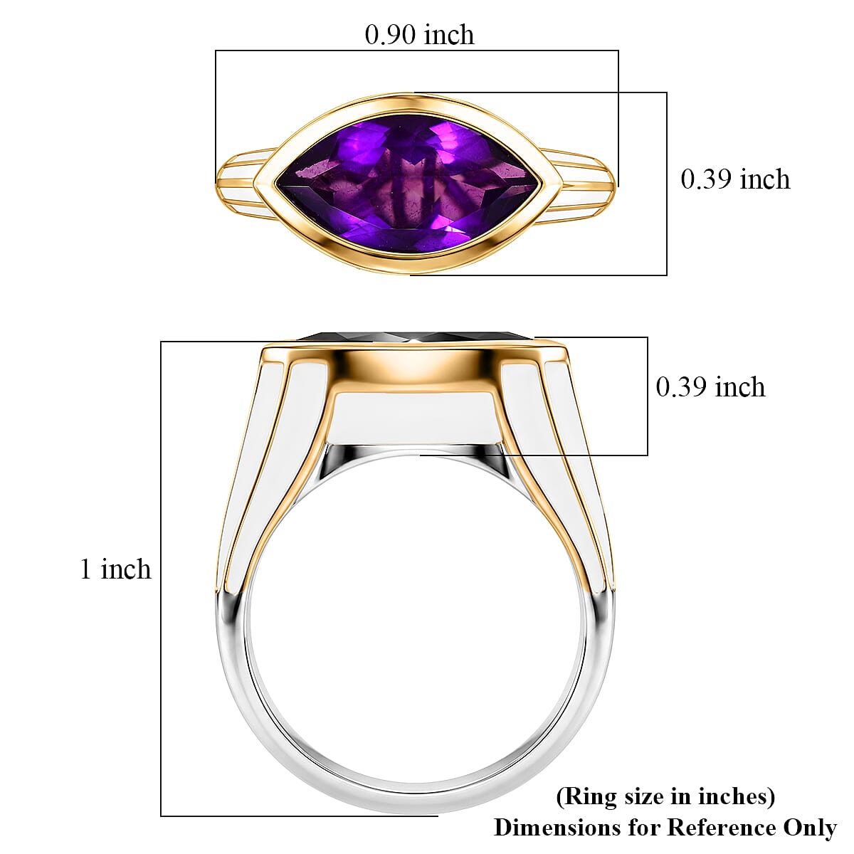 Buy D'Joy AAA Zambian Amethyst 2.50 ctw Regal Shield Ring in 18K ...