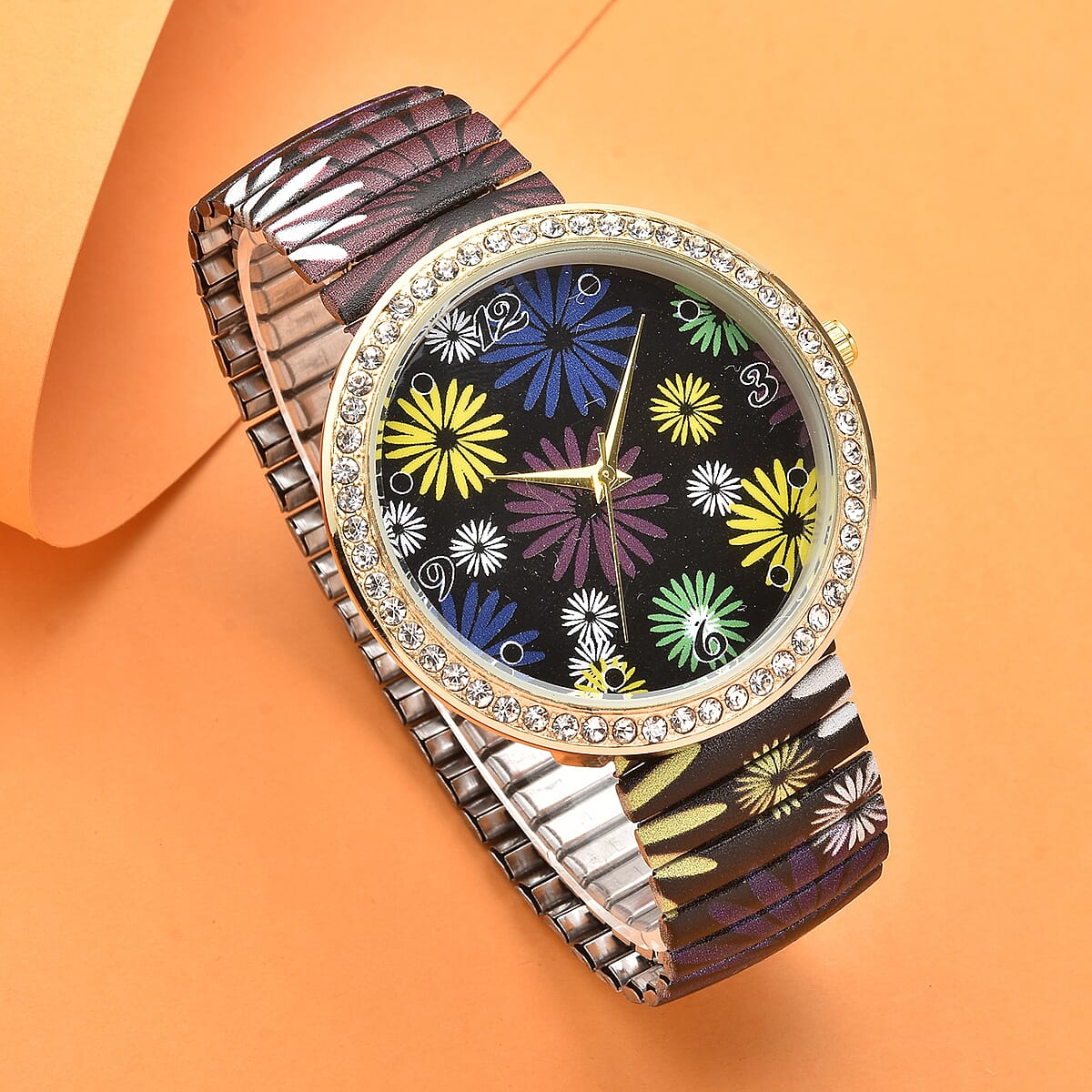 Buy Strada Austrian Crystal Japanese Movement Daisy Flower Pattern ...