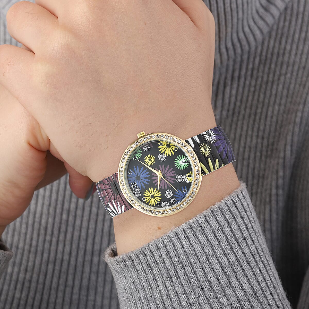 Buy Strada Austrian Crystal Japanese Movement Daisy Flower Pattern ...