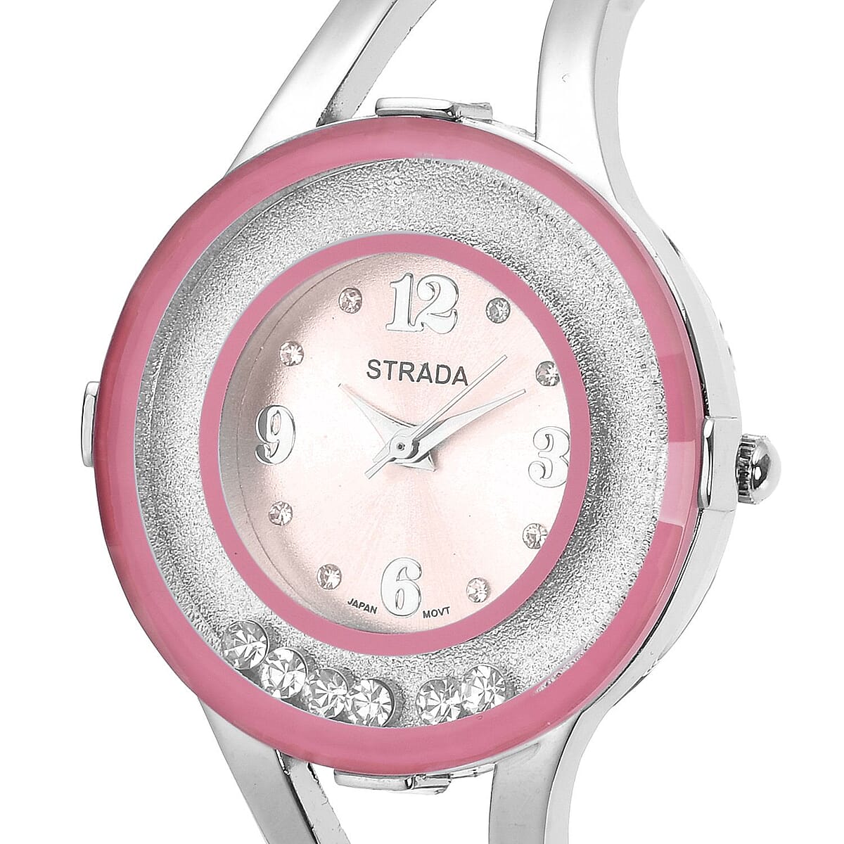 Buy Strada Moving Austrian Crystal Japanese Movement Pink Dial Watch ...