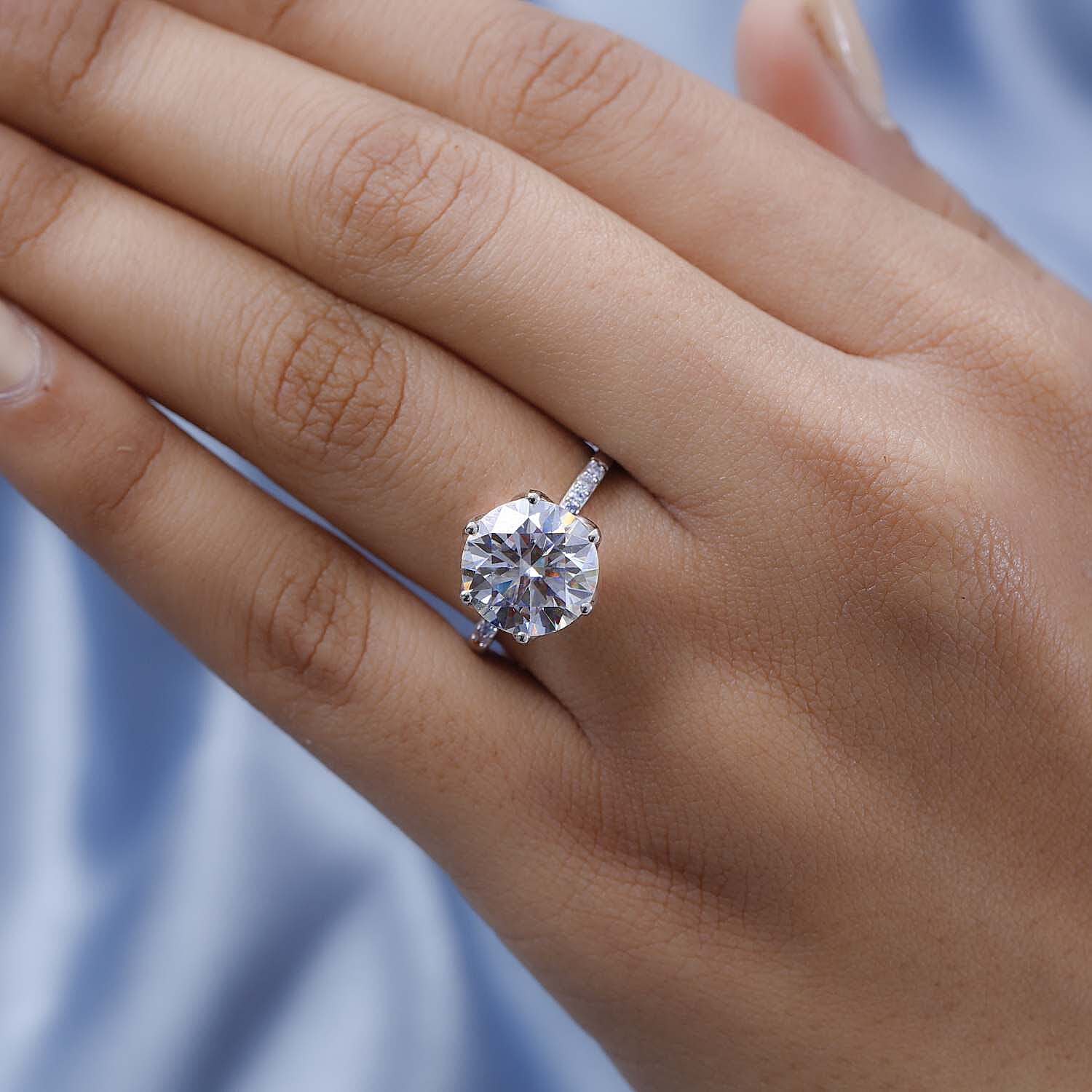 Buy Moissanite Rnd 11 mm 4.75 ctw Ring in 10K White Gold Solitaire Engagement Ring For Women Promise Rings Size 10.0 at ShopLC
