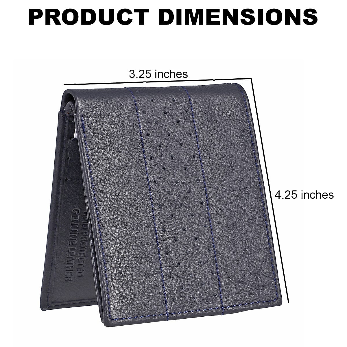 Buy Union Code Navy Genuine Leather Bi Fold Men's RFID Wallet at ShopLC.