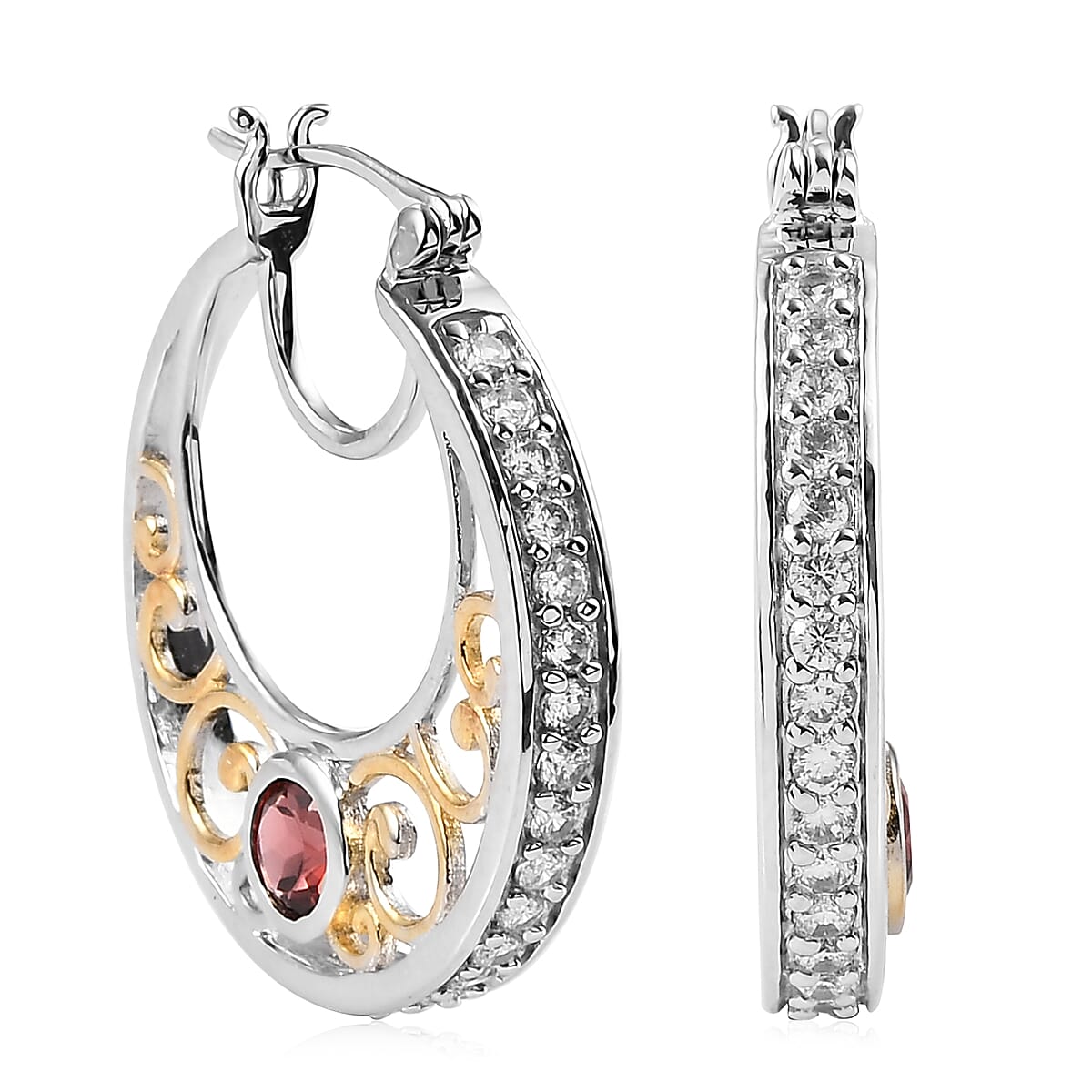 Buy KARIS Peridot and Simulated Diamond Earrings in ION Plated 18K YG ...