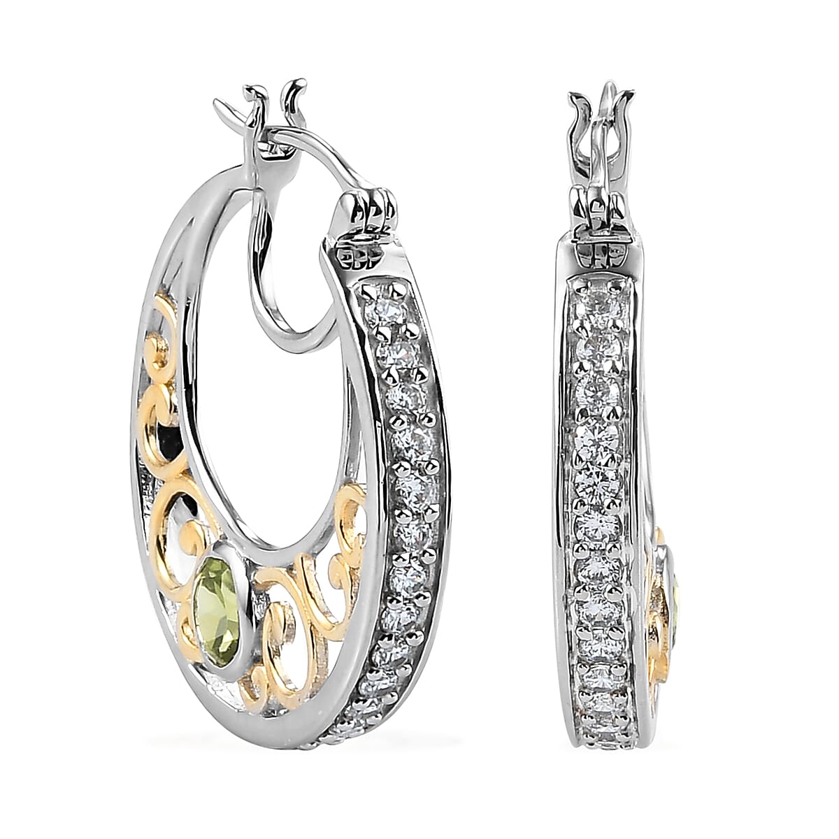 Buy Karis Peridot and Simulated Diamond Earrings in 18K YG Plated and ...