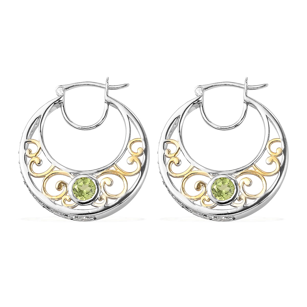 Buy Karis Peridot and Simulated Diamond Earrings in 18K YG Plated and ...